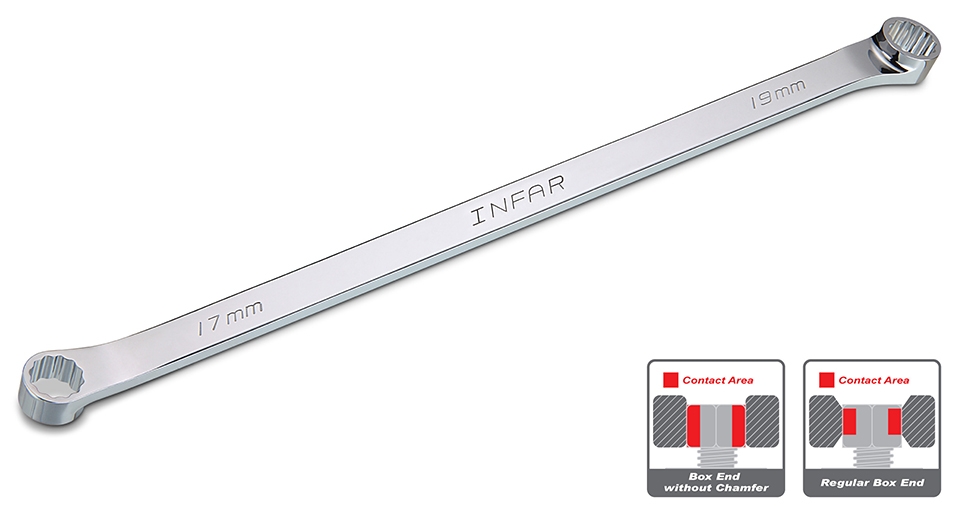 L-TYPE EXTRA LONG 15° OFFSET DOUBLE BOX WRENCHES 1-5-1-2