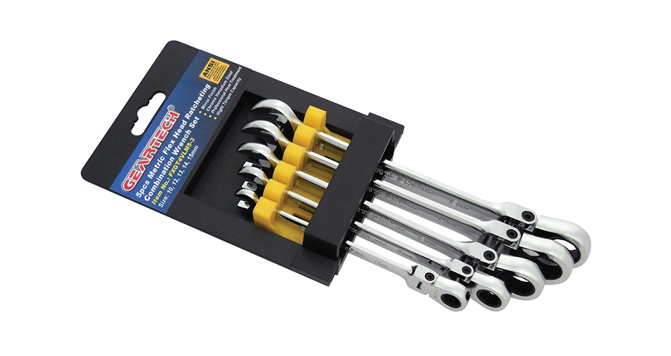 FLEX HEAD GEARTECH® COMBINATION WRENCH SET IN ABS HOLDER 2-3-7-7