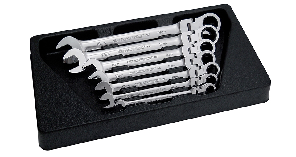 FLEX HEAD GEARTECH® COMBINATION WRENCH SET IN PS TRAY 2-3-7-9