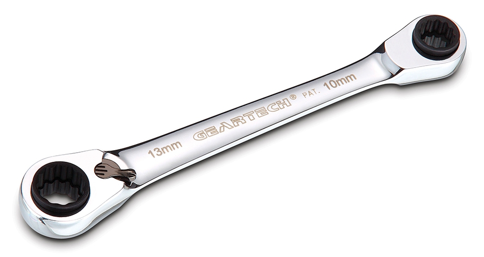 4-IN-1 REVERSIBLE GEARTECH® DOUBLE BOX WRENCHES 2-4-4